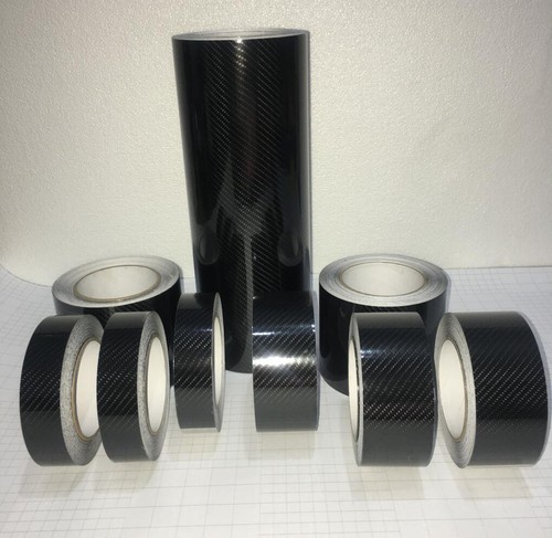 6D Glossy Carbon Fiber Black Vinyl Tape Adhesive Auto Wrap Sticker DIY ...