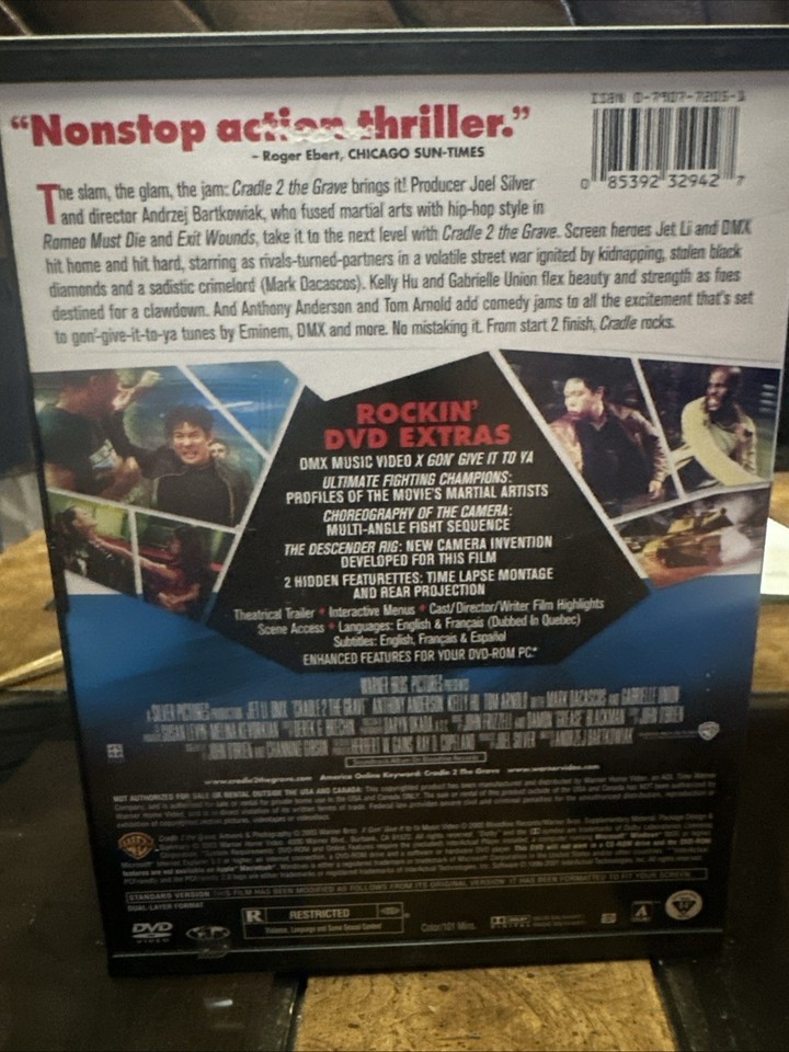 Romeo Must Die: Cradle 2 the Grave DVD Starring Jet Li, DMX 2000/2003 ...