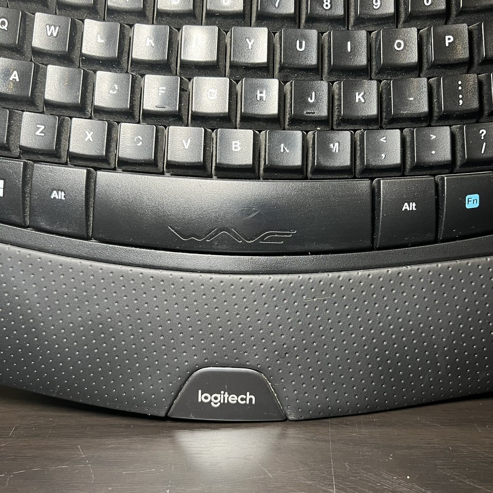 Logitech K350 Wave Wireless & USB Qwerty (Standard) Ergonomic Keyboard ...