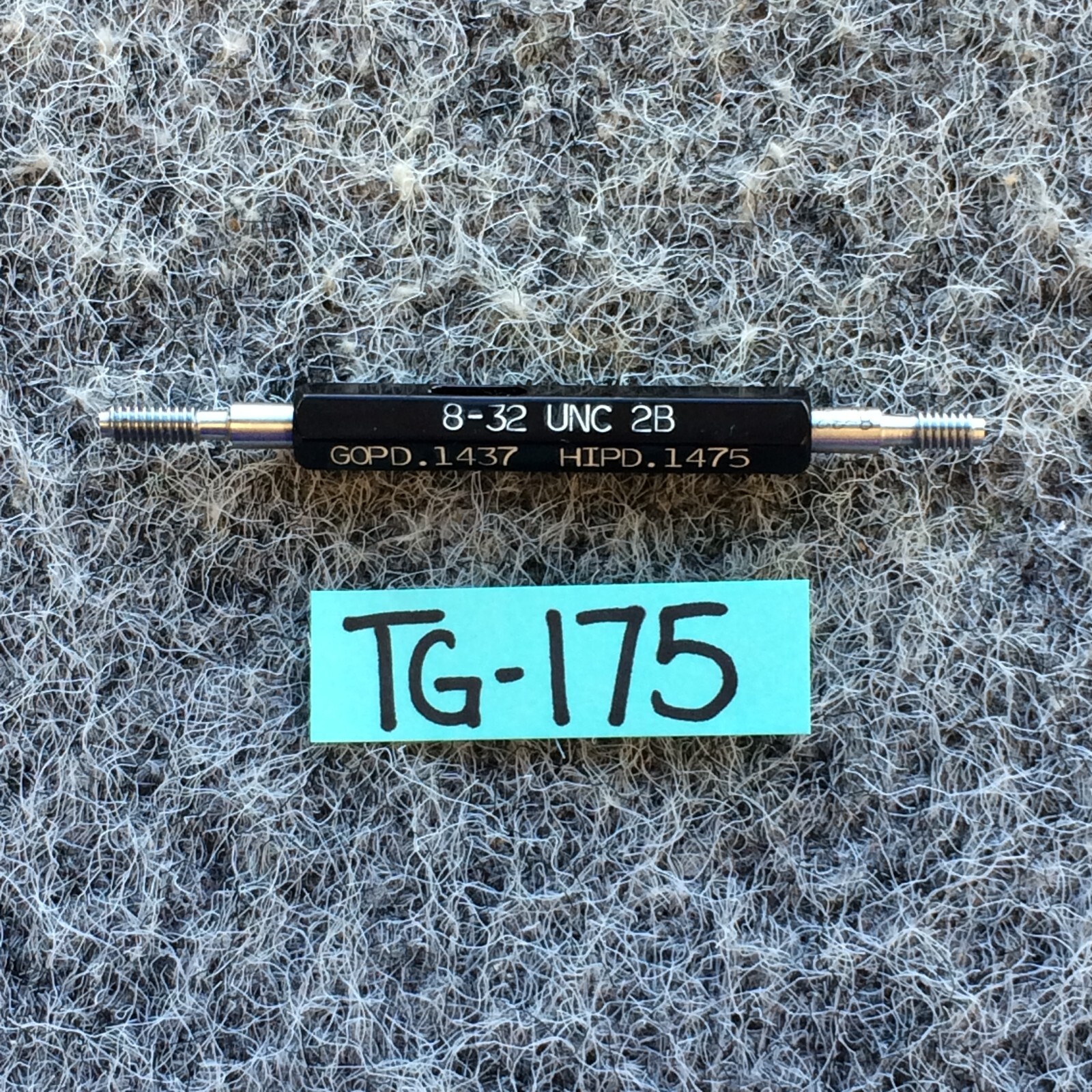 THREAD PLUG GAGE (1) 8-32 UNC-2B GO NOGO PD .1437 / .1475 Inspection ...