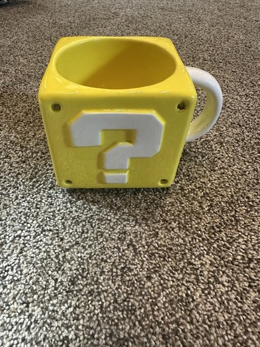 Nintendo - Super Mario Question Mark Cube Coffee Mug - Yellow - 2016 | eBay