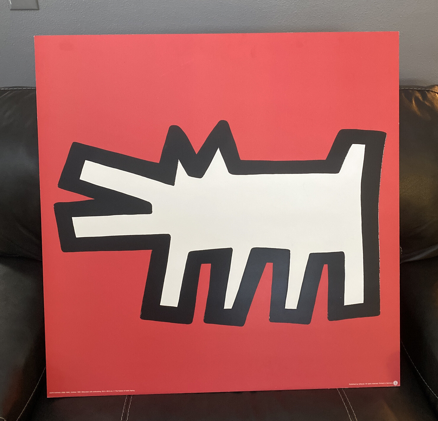 Vintage 1990 Keith Haring IKEA Transtrand Silkscreen Print Barking Dog ...