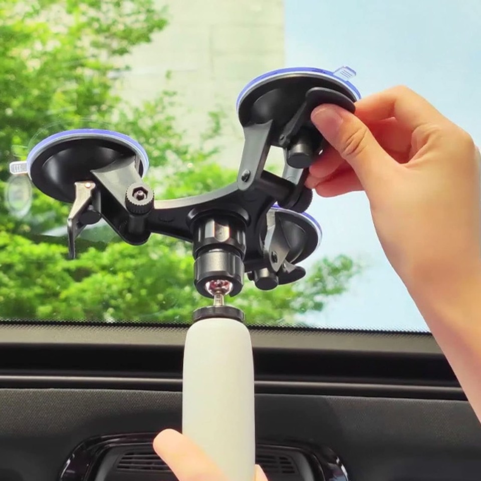 Car Triple Suction Cup Mount Car Windshield Triple Cup Camera Suction ...