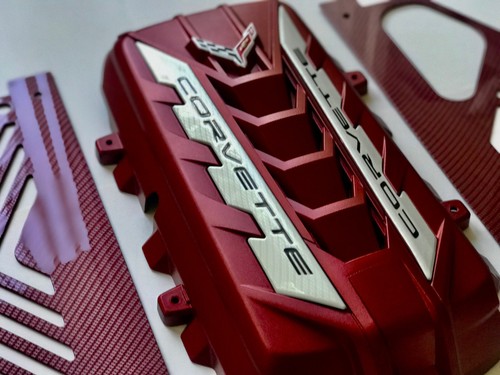 2020/25 CORVETTE C8 ENGINE COVER EDGE RED CARBON FIBER APPEARANCE PKG ...