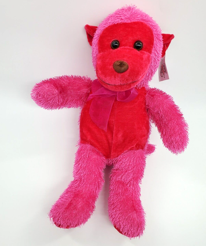 Plush Appeal Hot Pink Monkey Long Hair Plush 14" Stuffed Animal Toy NWT ...