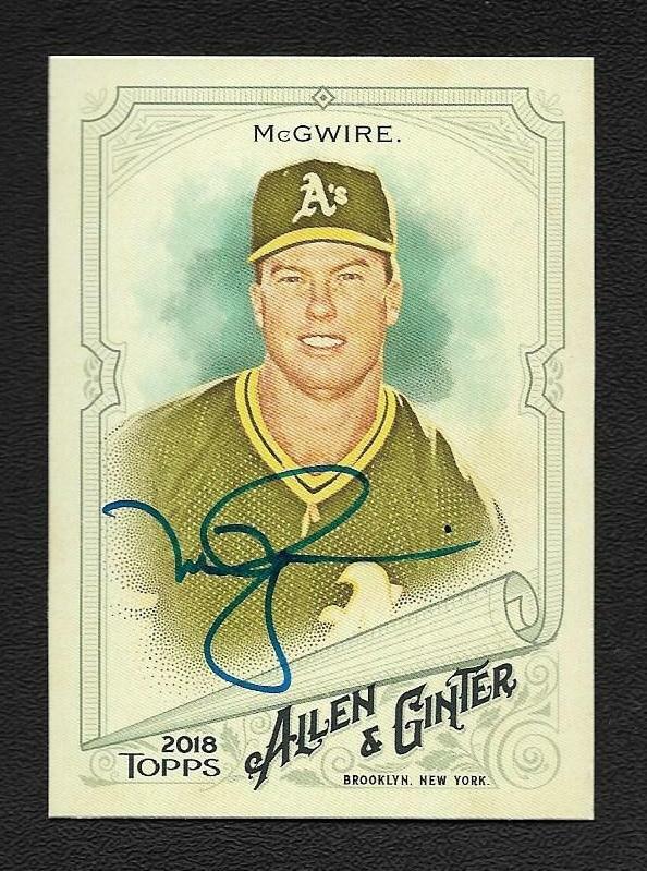Mark McGwire Autographed Auto 2018 Topps Allen & Ginter Oakland A's ...