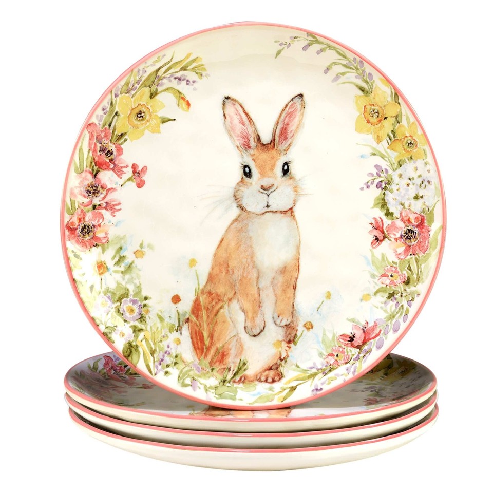 16pc Bunny Rabbit Dinnerware Set Easter Kitchen Dinner Plate Dish Mug ...
