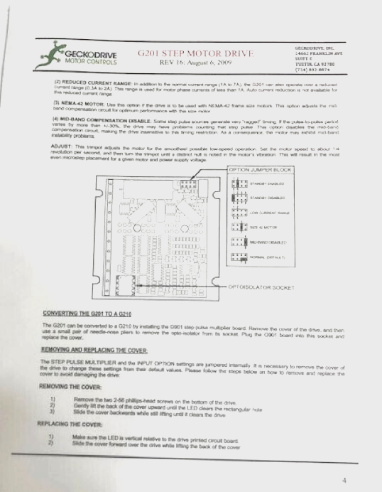 GECKODRIVE G201 Stepper Motor Drive, 10 µStep, 1-7A, 24-80VDC/Copy G201 ...