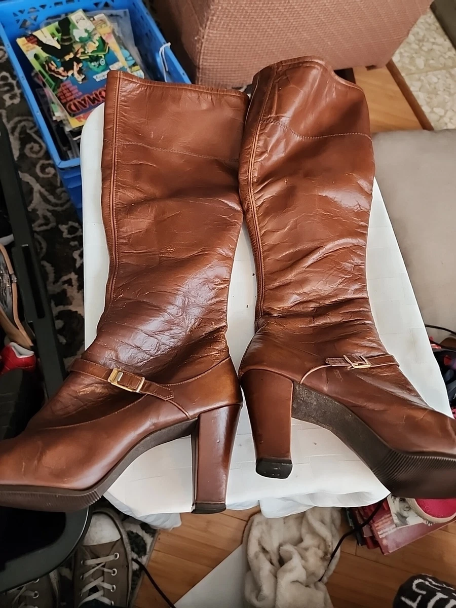 Light Brown High Heel Boots