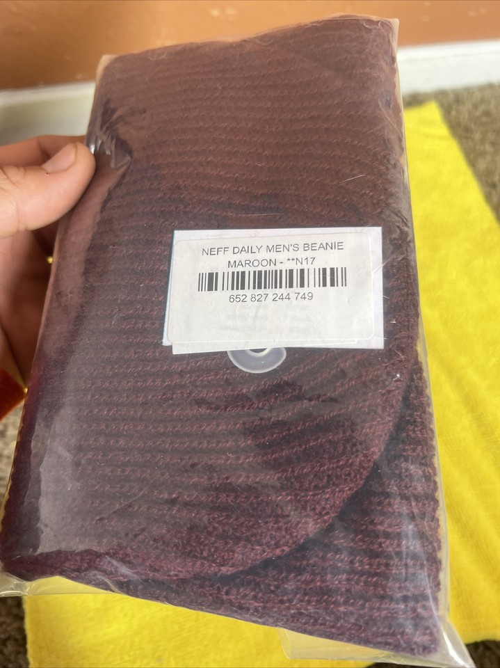 Neff Daily Beanie Maroon Burgundy Dark Red Neff Hat Cap Soft Ones Size ...