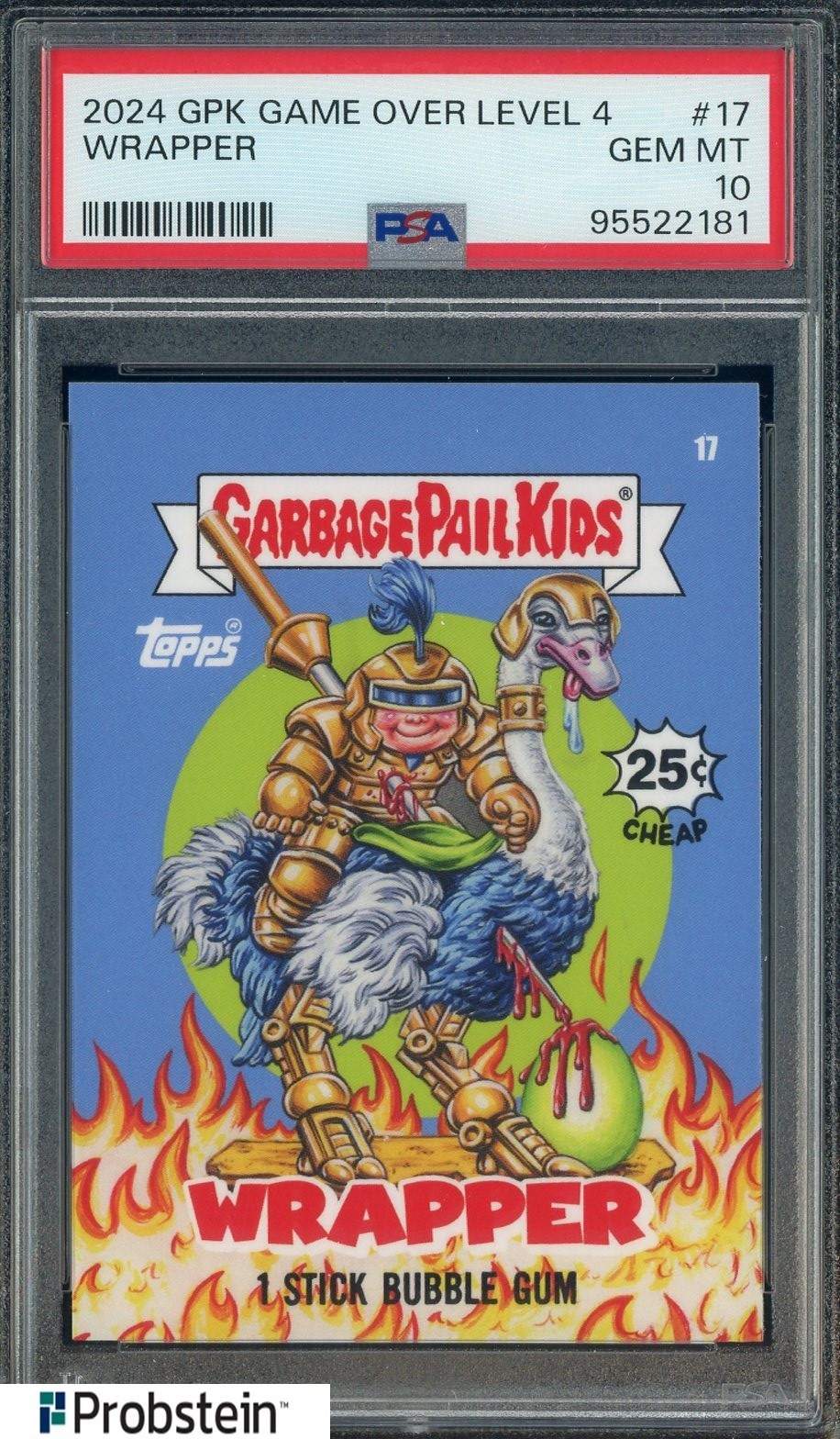 2024 Garbage Pail Kids GPK Game Over Level 4 #17 Wrapper PSA 10 GEM ...