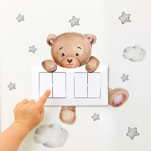 Cartoon Bear Star Switch Sticker For Kid Baby Room Bedroom Decoration ...