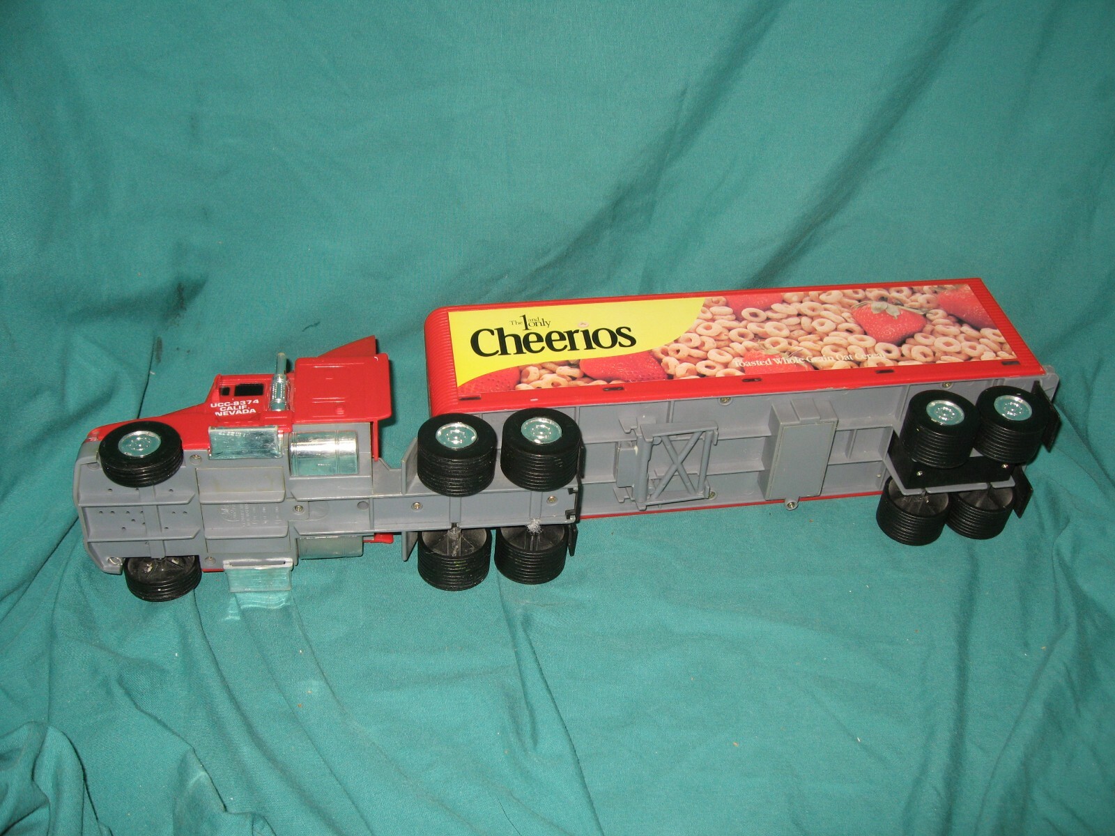 Vintage Cheerios cereal 22" Plastic red Toy Semi Freight Truck Funrise ...