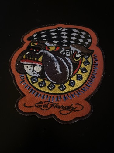 Ed Hardy Bulldog Iron On Patch Embroidered Sewing Large | eBay