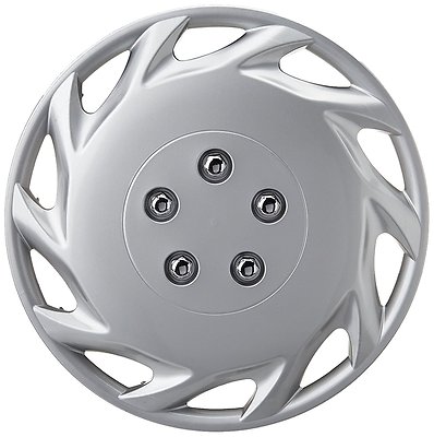15'' Classic Silver Car Wheel Trim Hub Cap Covers Turbine Style + Valve ...