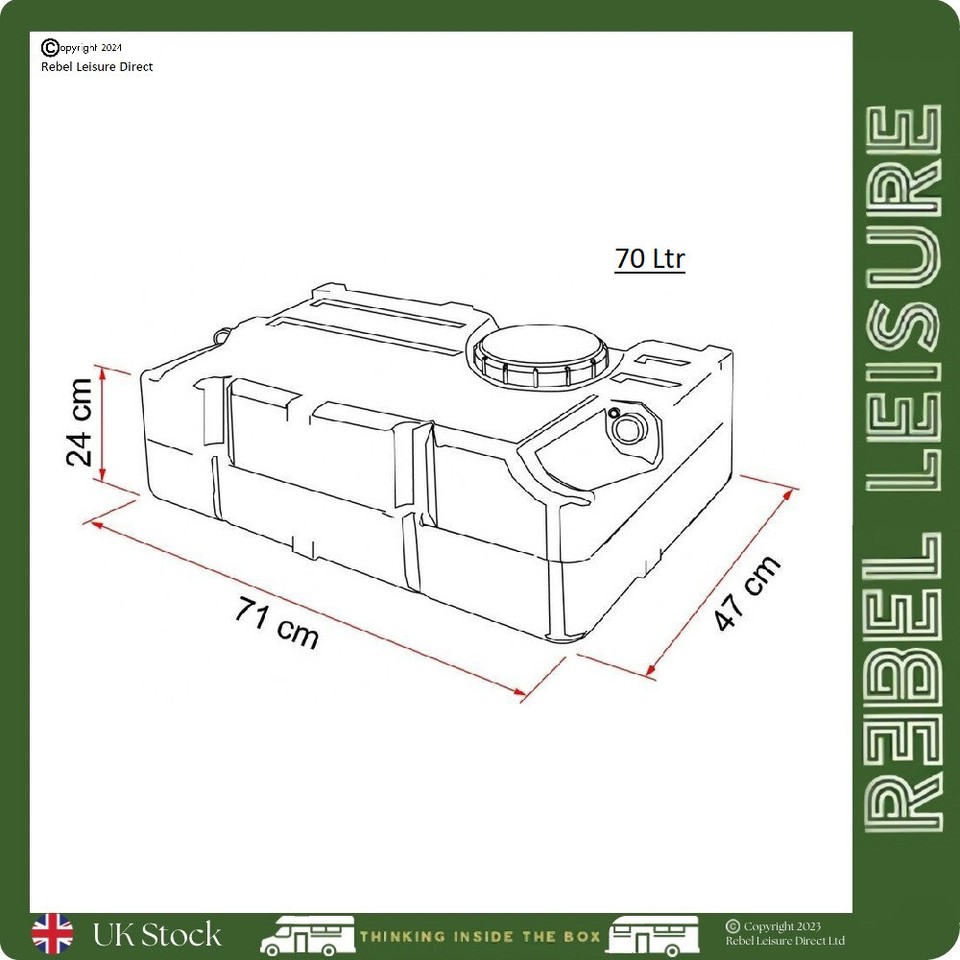 Fiamma Fresh Water Tank 70 Ltr Onboard Underslung Caravan Motorhome ...