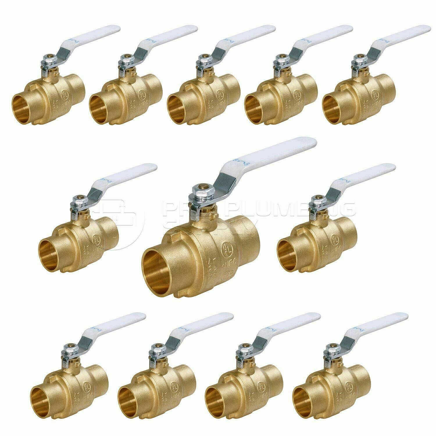1-1/4"in Premium Brass SWT x SWT Connection Full Port Ball Valve Pack ...