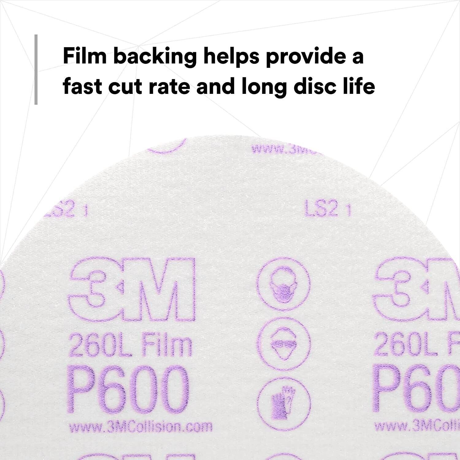 3M 00971 Finishing Film Sanding Discs, 6 Inch, 600 Grit, Extra Fine ...