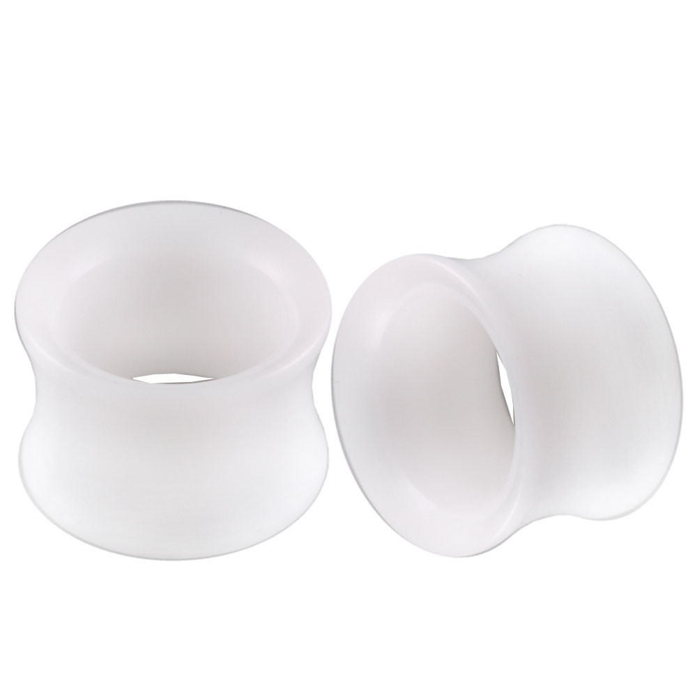 Pair of Double Flare Acrylic Hollow Ear Saddle Tunnels Plugs Earlets ...