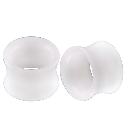Pair of Double Flare Acrylic Hollow Ear Saddle Tunnels Plugs Earlets ...