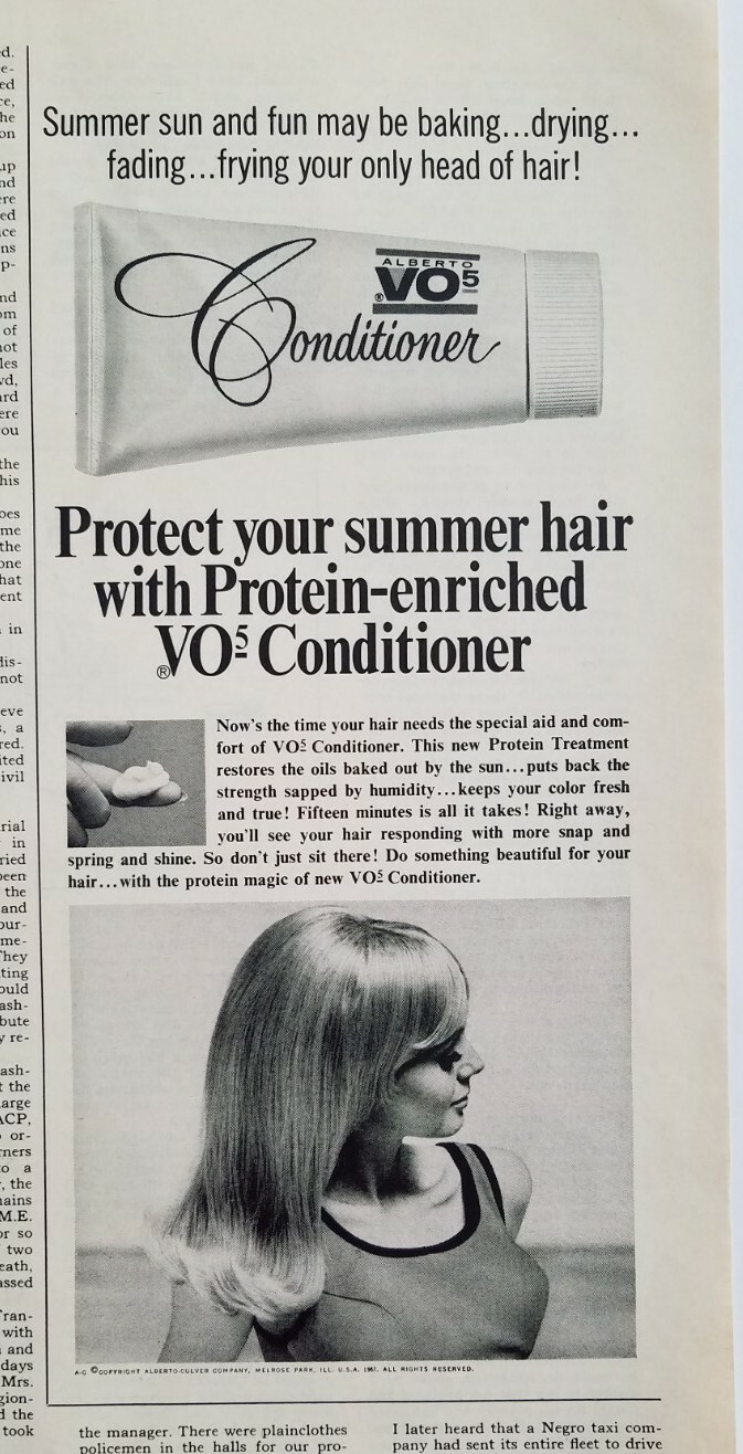 1967 Alberto VO5 hair conditioner protein enriched vintage ad | eBay