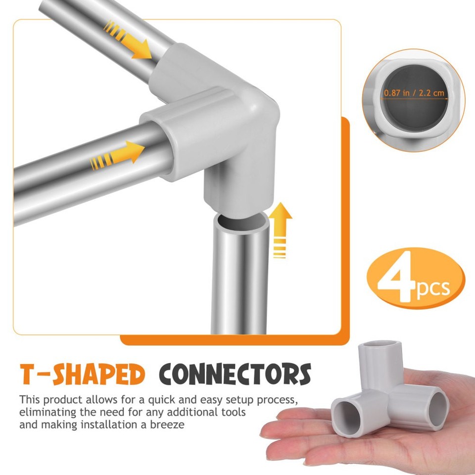 4 Pcs PVC Pipe Tee Fittings T Shaped Connectors for DIY PVC Pipe ...
