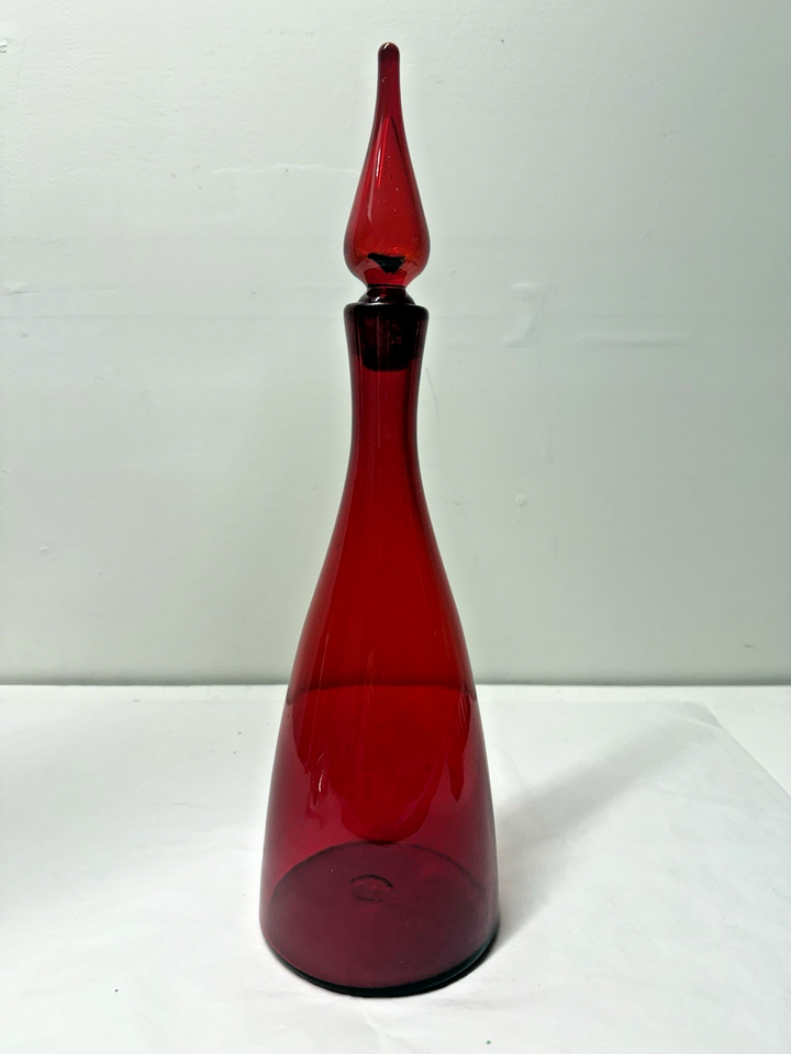Mid Century Modern Blenko #920M Ruby Red decanter. Anderson 🐝 | eBay