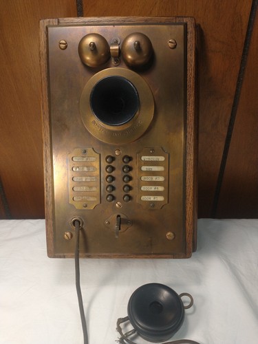 Antique Oak & Brass Intercom Unit - SH Couch Co - 10 line - from 1910 ...