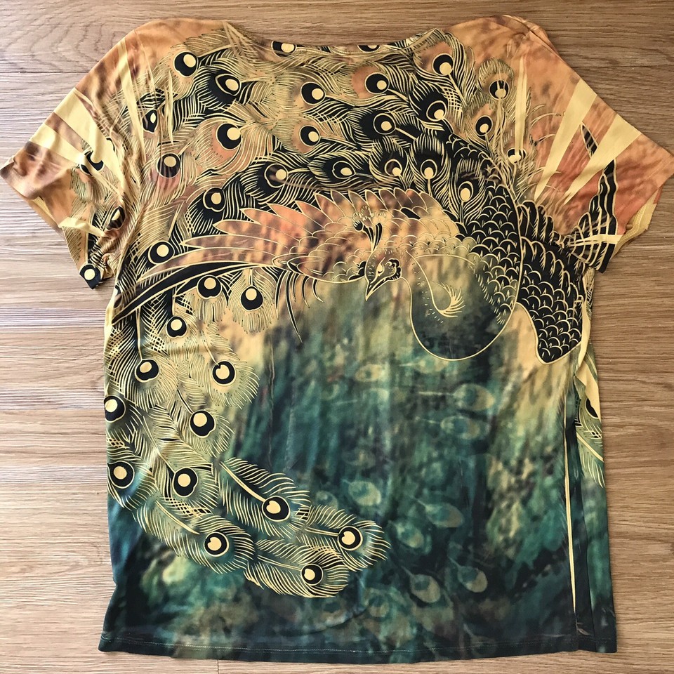 Unity World Wear Woman 1X Plus Size Tunic Top Sublimation Peacock Boho ...