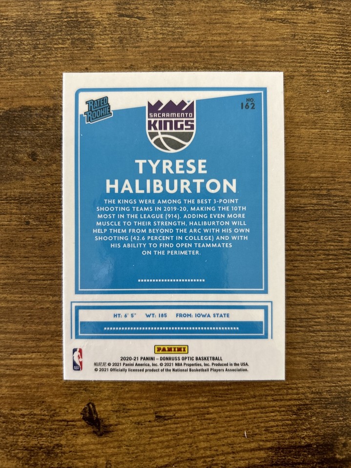 2020-21 Donruss Optic Tyrese Haliburton RC #162 Rated Rookie 🏀 | eBay