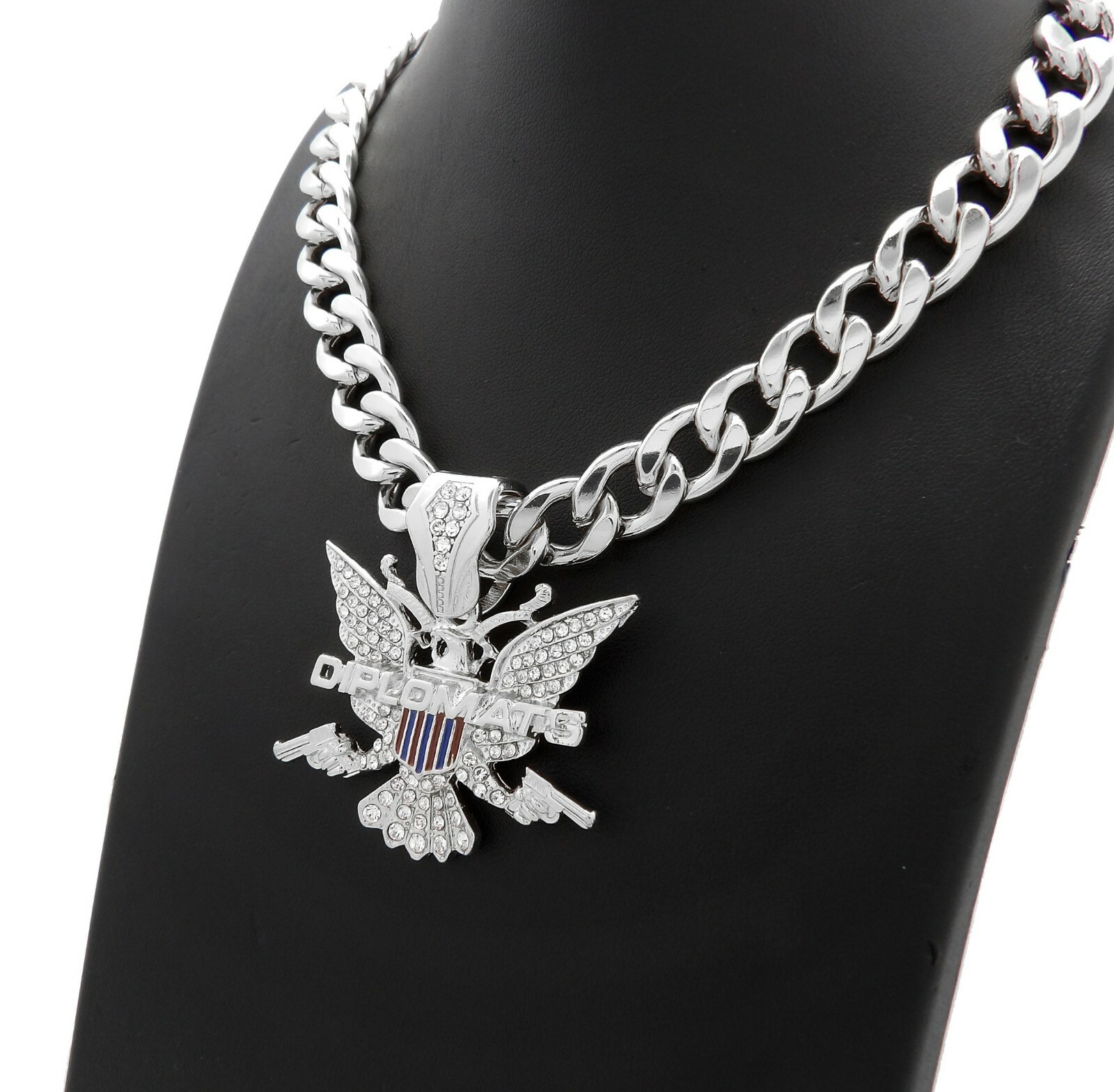 New Iced Diplomats Pendant 11mm/18",20", 24"Cuban Chain Hip Hop ...