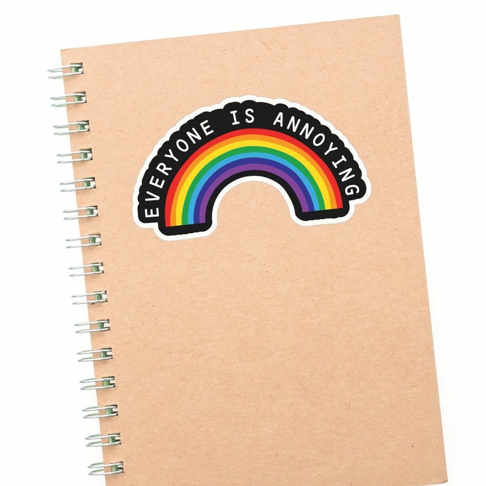 Everyone Is Annoying Sticker Decal Sarcastic Rainbow Rude Funny | eBay
