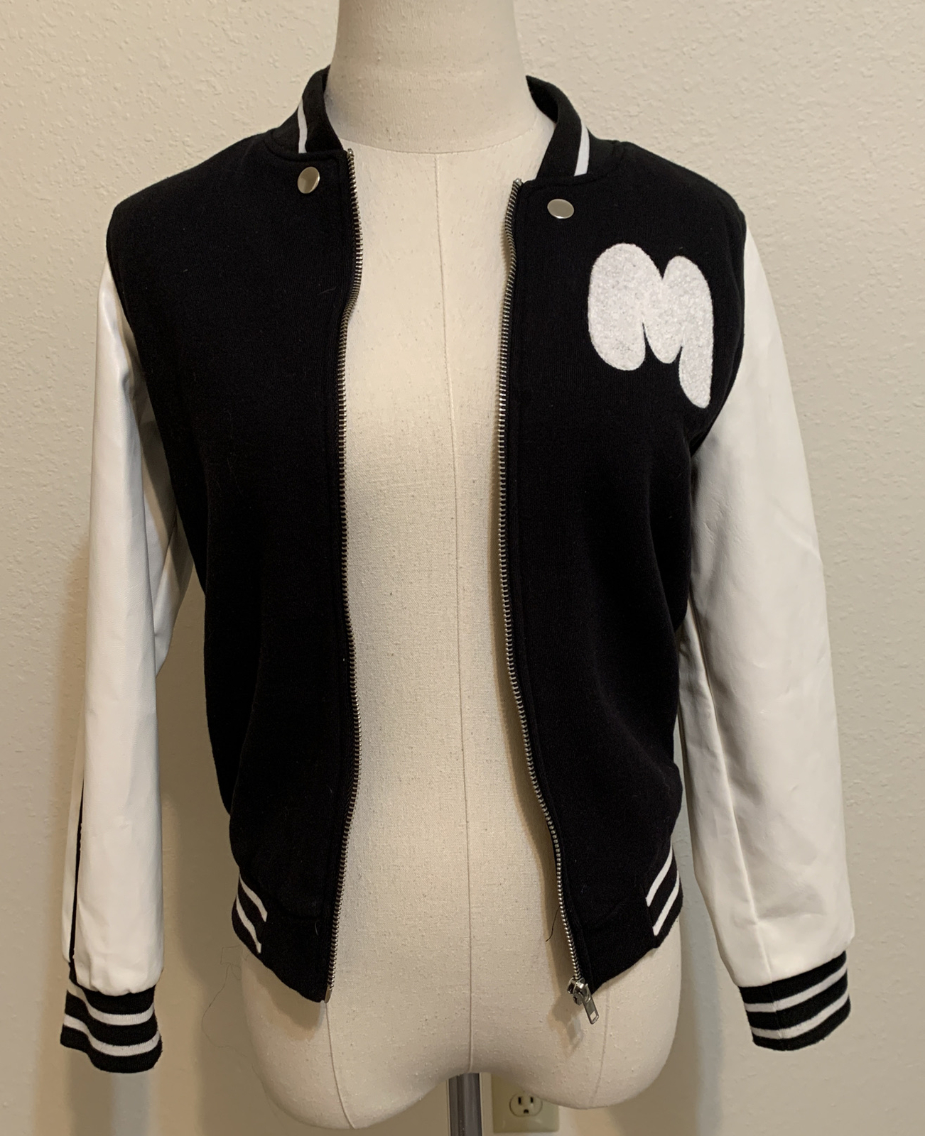 Spirit Marshmello Jacket Black White Logo Faux Leathe… - Gem
