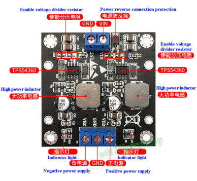 TPS54360 Step-down Switching Power Supply Module Positive Negative Dual ...