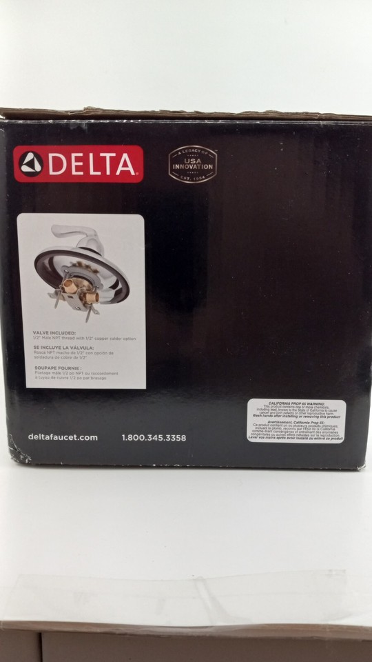 DELTA Foundations B112915C Chrome Shower Head and Valve Assembly Set ...