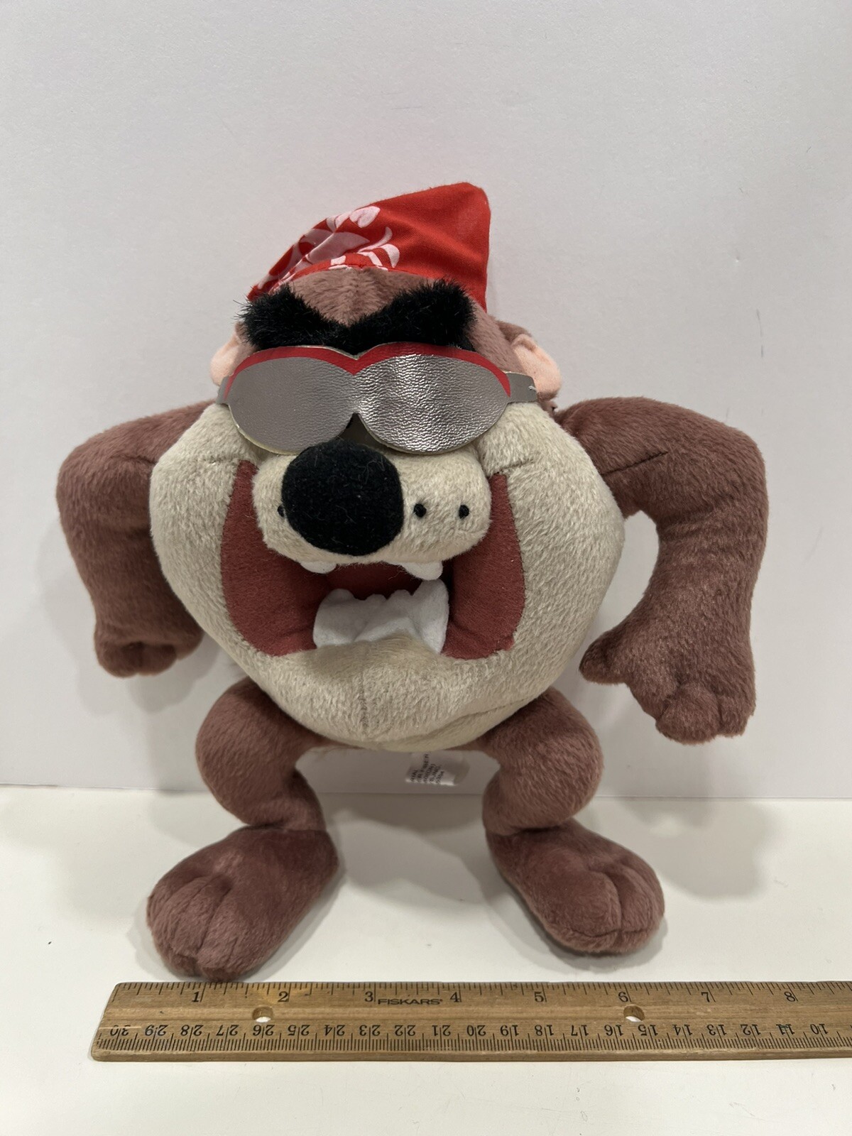 Vintage Looney Tunes Biker Taz Bandana Sunglasses Tasmanian Devil Plush ...