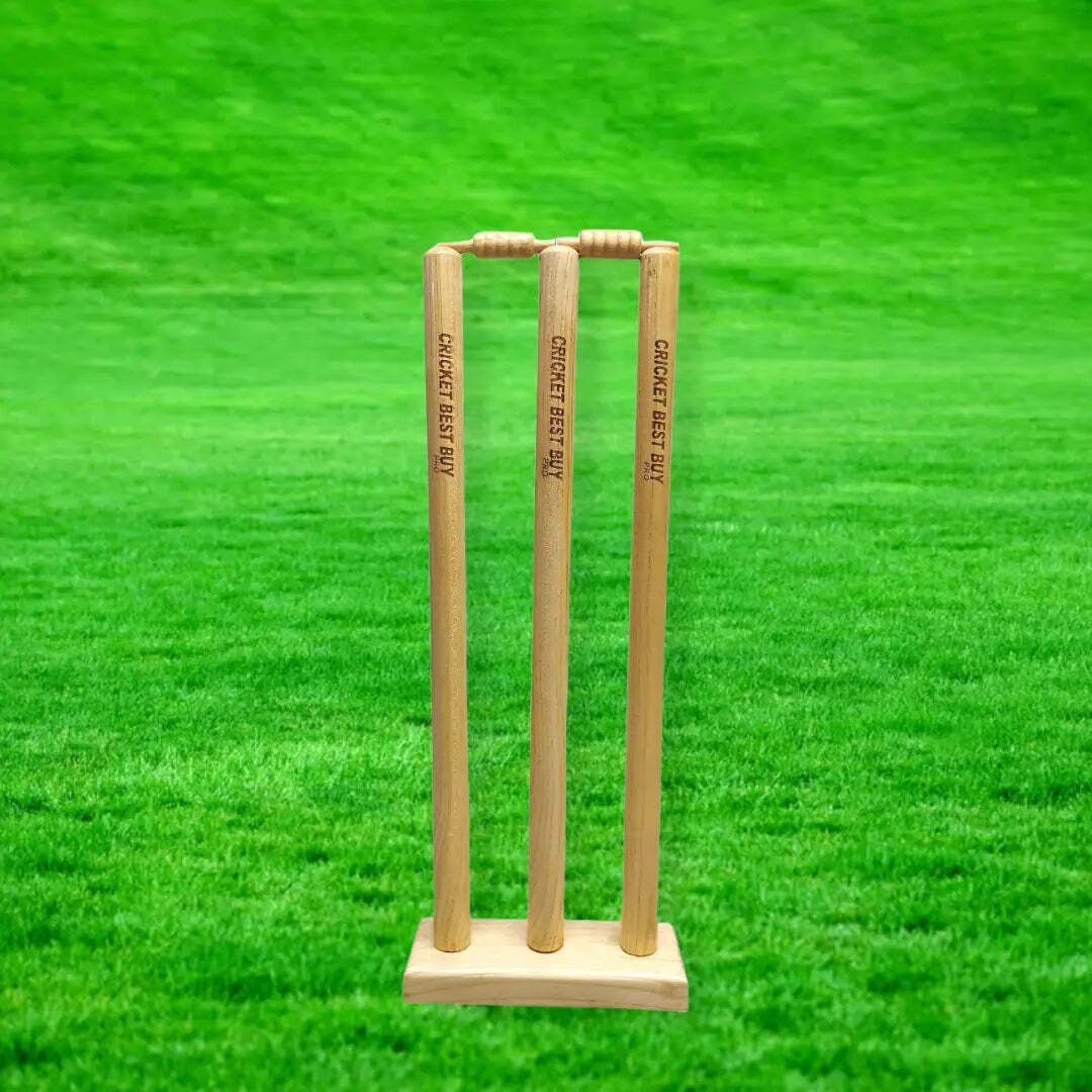 CBB Cricket Wicket Stumps Multi-Surface Placement with Wood Base ...