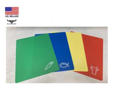 4 Flexible Chopping Mats 12"x15" Color Code Set Kitchen Cutting Board ...