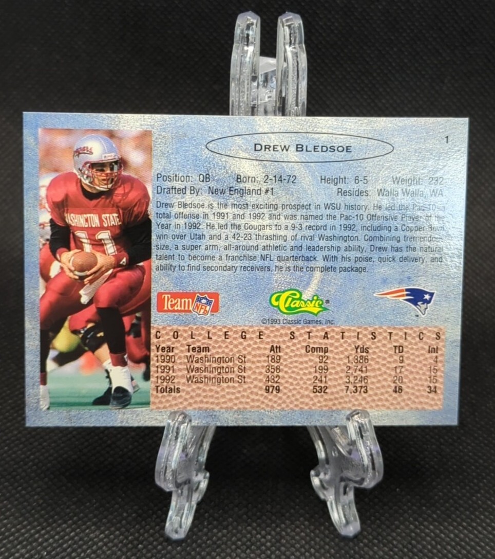 1993 Classic Draft Picks - #1 Drew Bledsoe (RC) for sale online | eBay