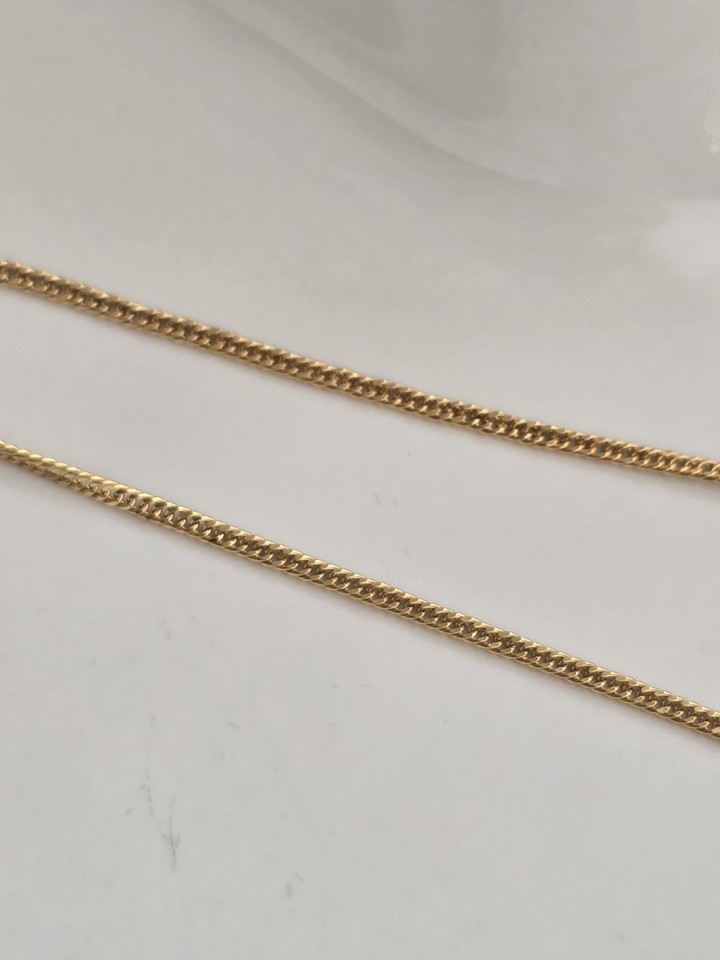 18K Yellow Gold Chain Size 18" 1mm Lightweight Dainty New Unisex ...