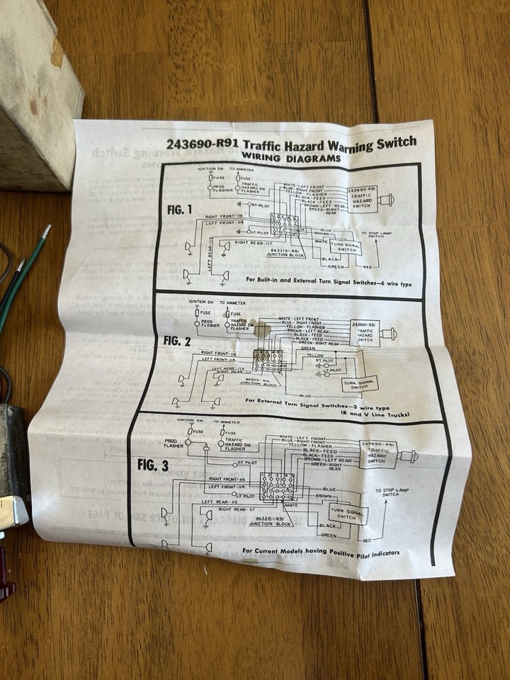 NOS 1963-1970 International Harvester 4-Way Emergency Flasher Switch ...
