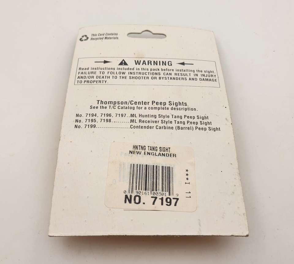 NOS Thompson Center Peep Sight 7197 New Englander High Plains Sporter ...