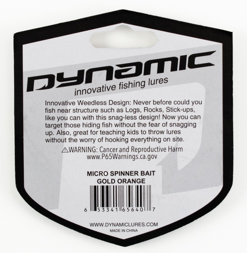 (LOT OF 6) DYNAMIC LURES MICRO SPINNERBAIT 1/8OZ SB03 GOLD ORANGE ...