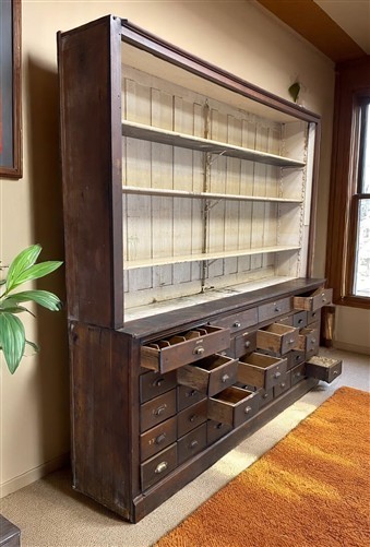 Vintage General Store Display Cabinet, Apothecary Pharmacy Cabinet ...