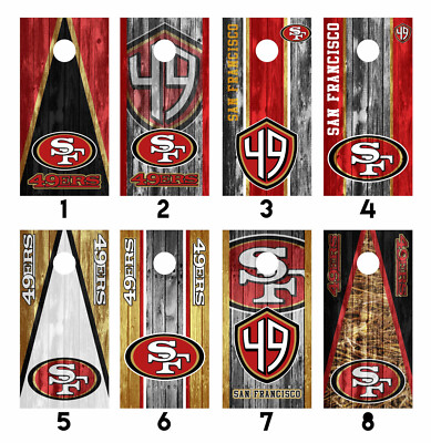 San Francisco 49ers Cornhole Wrap Skin Decal Vinyl Sticker MANY DESIGNS ...