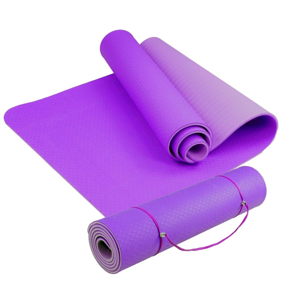 Yoga Mat Rollable 6Mm Aerobics Fitness Pilates Non-Slip | eBay UK