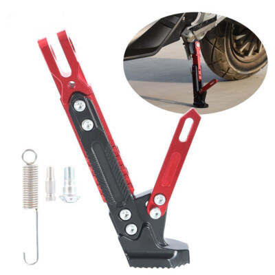 Adjustable Motorcycle CNC Kickstand Foot Side Support Stand Red For ...