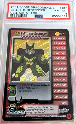 PSA 8 LIMITED FOIL Cell the Destroyer 137 Dragon Ball Z DBZ Personality ...