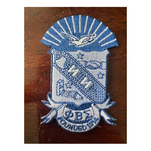 Phi Beta Sigma Shield "Iron-On" Patch 100% Embroidered Blue White 3 x 1 ...