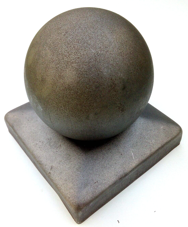 2 NO Post Cap 100mm x 100mm Ball Top Square Steel Fence Gate Weldable ...